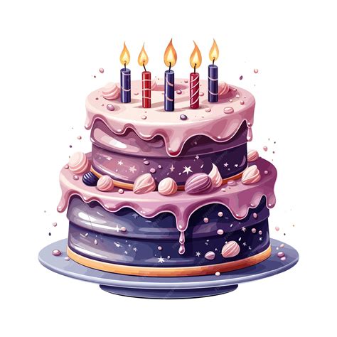 Premium Vector Birthday Cake On White Background Vector Illustration
