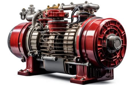 Premium Photo Close Up Of A Engine On A White Background