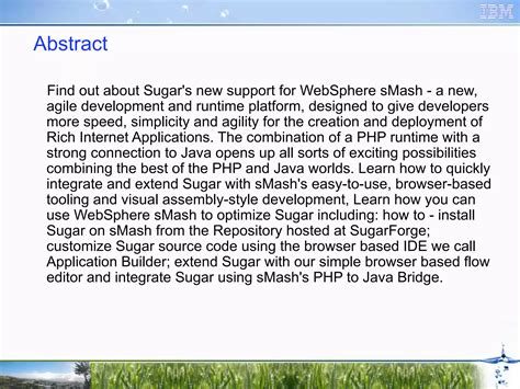 Mixing Java And Php With Sugar And Websphere Ppt