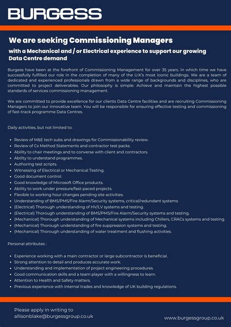 burgess management consultants ltd on linkedin commissioningmanagement datacenter newroles