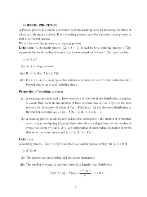 Poisson Process Pdf Stochastic Process Poisson Distribution