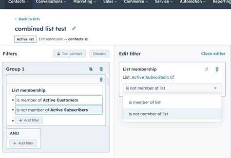 Hubspot Community Not In Option For List Membership Hubspot Community