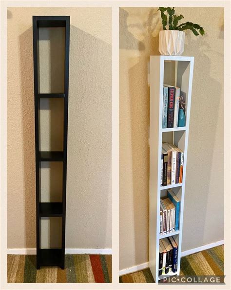 57 Tall Narrow Bookshelf Assembled Cottage Farmhouse Modern Bookcase