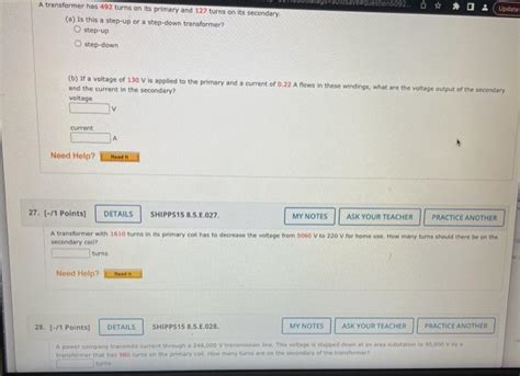 Solved A Is This A Step Up Or A Step Down Transformer Chegg Com