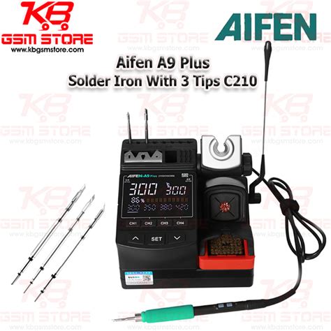 - KB GSM STORE Aifen A9 Plus Solder Iron With 3 Tips C210 A9