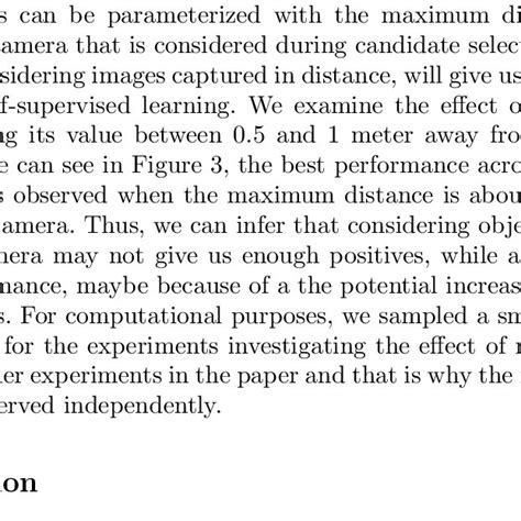 We Varied The Maximum Distance Away From Of The Camera That We Consider