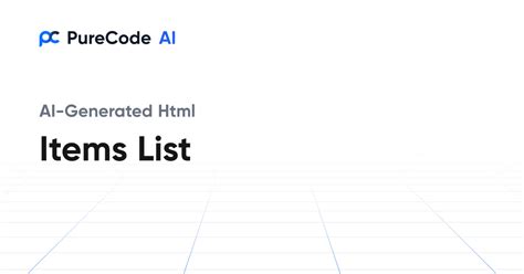Build Great Html Items List Components Faster Using Ai Tools