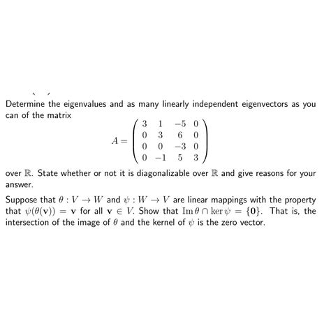 Solved Determine The Eigenvalues And As Many Linearly
