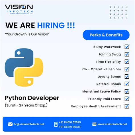 Pythondeveloper Jobopportunity Hiringnow Visioninfotech