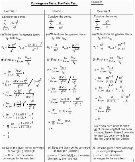 Sequences And Infinte Series Math100 Revision Exercises Resources Mathematics And
