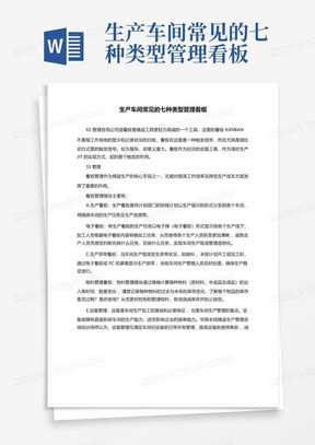 生产车间管理看板Word模板下载 熊猫办公