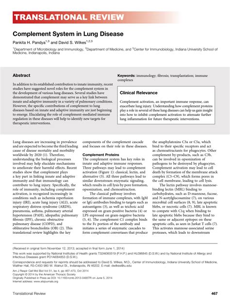 Pdf Complement Factors C3a C4a And C5a In Chronic Obstructive Pulmonary Disease And Asthma