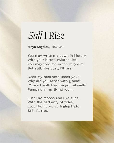 Still I Rise By Maya Angelou You American Literature Facebook