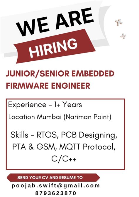 Pooja Bhandarkar On Linkedin Hiring Embeddedfirmwareengineer