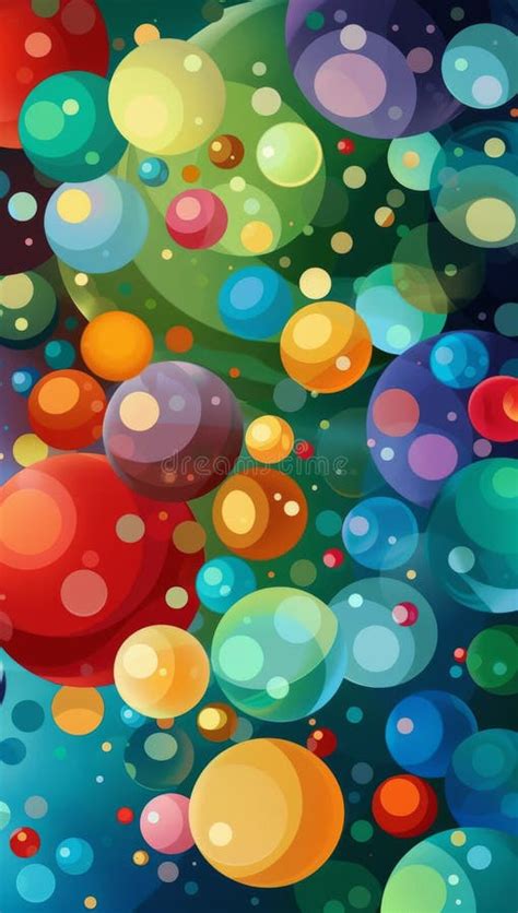 Abstract Colorful Bubble Background With Vibrant Circular Shapes And Overlapping Patterns Stock