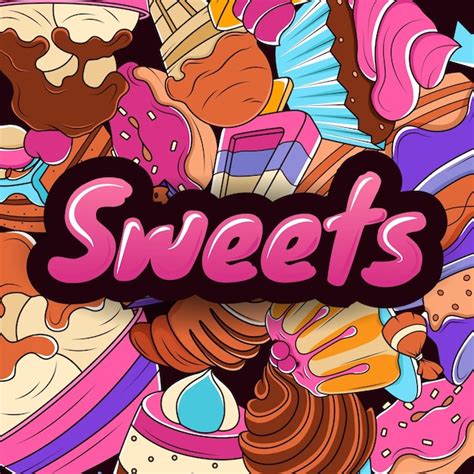 Premium Vector Sweets Doodle Illustrations Of Various Types Of Sweets