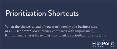 Prioritization Shortcuts — Flexpoint Consulting