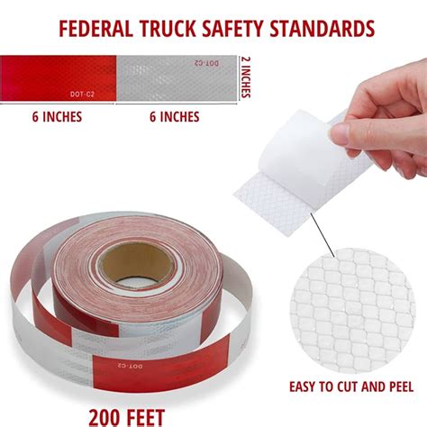 High Visibility Red And White Dot C2 Reflective Tape For Truck Trailer