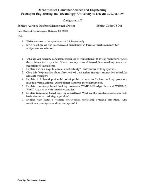 Adbms Assignment Unit 2 Pdf