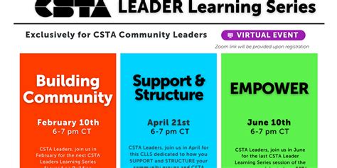June 10 Csta Leader Learning Series 2026 Sessions Computer