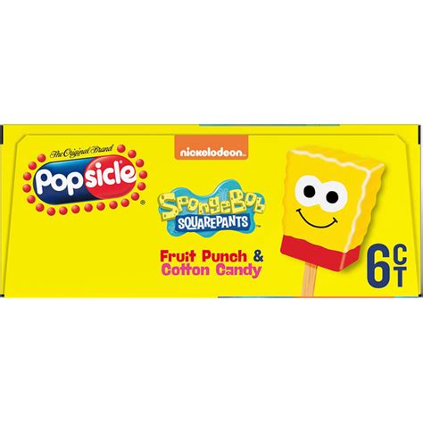 Popsicle Confection Bars Fruit Punch And Cotton Candy Spongebob