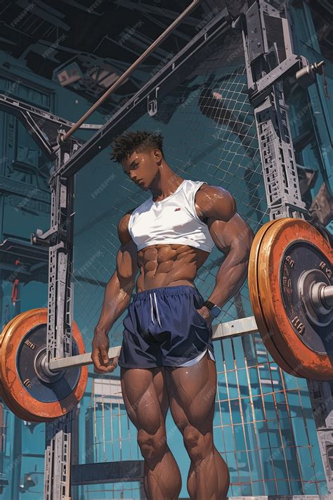 Retrato De Personagem De Anime Fazendo Fitness E Exercício Foto Grátis