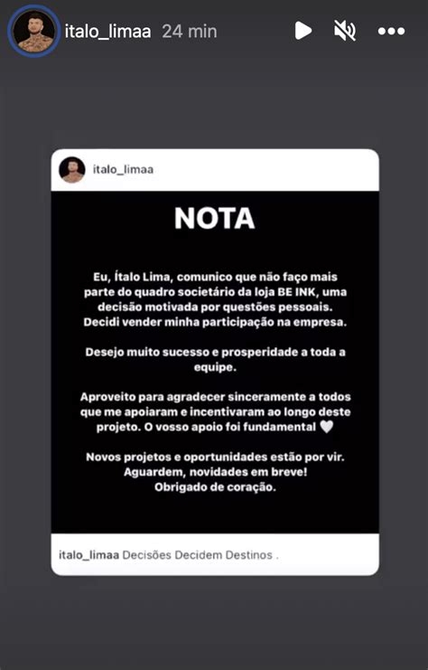 comunicado de Ítalo lima [ex love on top] “não faço mais parte…”