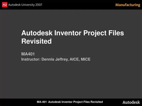 PPT Autodesk Inventor Project Files Revisited PowerPoint Presentation ID