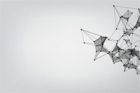 추상 낮은 폴리 라인 메쉬 흰색 점과 선을 연결하는 배경 기술 0명에 대한 스톡 벡터 아트 및 기타 이미지 0명 과학 낮음 Istock