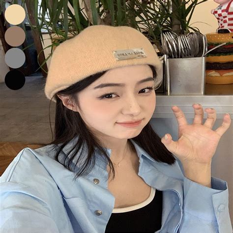 Rly 여자 포근한 겨울 베레모 빵모자 화가 모자 헌팅캡