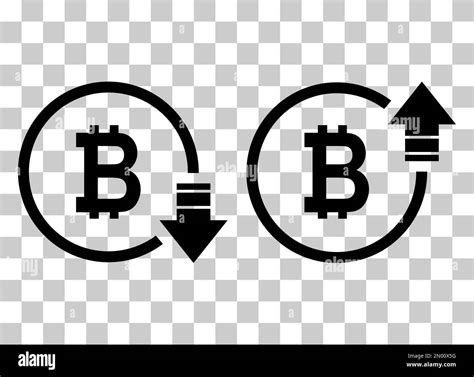 Set Of Cost Symbol Bitcoin Increase And Decrease Icon Money Vector Symbol Isolated On