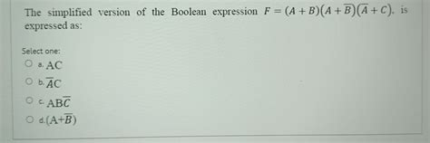 Answered The Simplified Version Of The Boolean… Bartleby