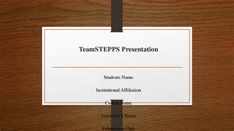 Solution Presentation On Teamstepps Studypool