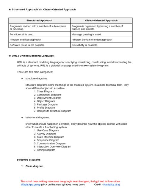 Object Oriented Programming Short Note Pdf Class Computer Programming Method Computer