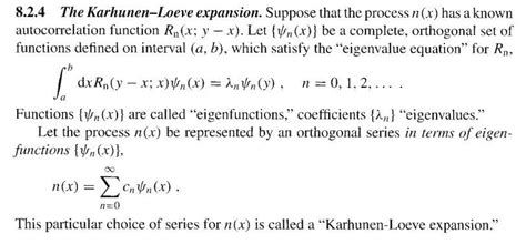 solved 8 2 4 the karhunen loeve expansion suppose that the