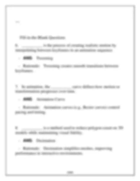 Cap 3032 Interactive Modelling And Animation I Midterms Exam Review Qns