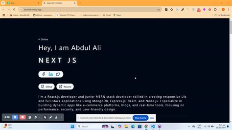 Abdul Ali Soomro On Linkedin Mernstack Portfoliowebsite Webdevelopment Reactjs Nodejs