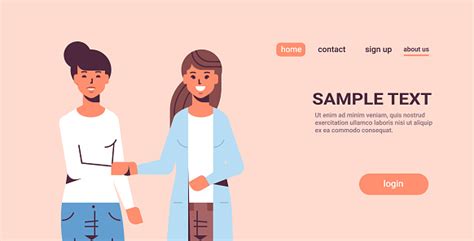 경제여성 핸드쉐이킹 비즈니스 파트너 커플 손 흔들어 회의 계약 파트너십 개념 여성 동료 서 함께 평면 세로 수평 복사 공간 2명에 대한 스톡 벡터 아트 및 기타 이미지