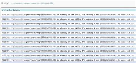 transport management system warn is already in use i m waiting 5