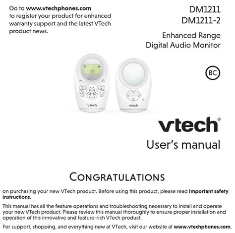 VTECH DM1211 USER MANUAL Pdf Download ManualsLib