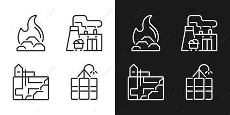Set Of Linear Icons For Quarry Mining With Pixelperfect Design For Light And Dark Mode Vector