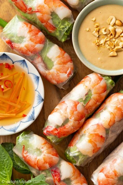 Vietnamese Fresh Spring Rolls Goi Cuon Delightful Plate