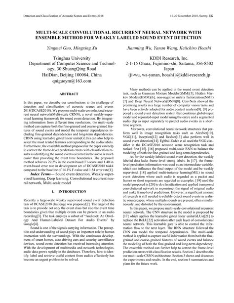 Pdf Multi Scale Convolutional Recurrent Neural Network With Ensemble Method For Weakly Labeled