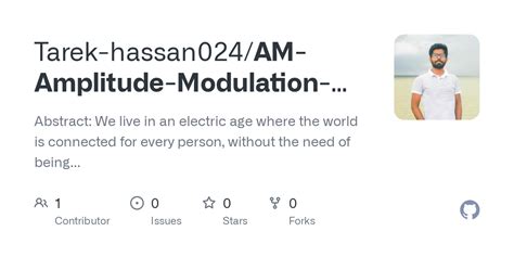 Github Tarek Hassan024am Amplitude Modulation Modulator Demmodulator