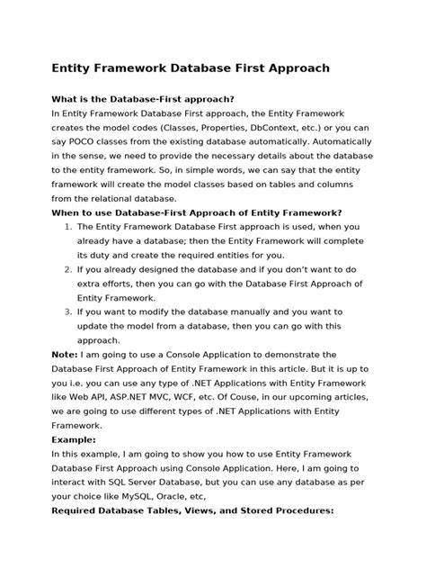2 Entity Framework Database First Approach Pdf Entity Framework Databases