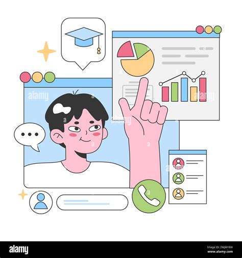 Engaged Student Participates In An Interactive Online Class Pointing