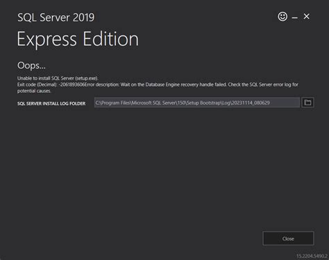 unable to install sql server 2019 microsoft community hub