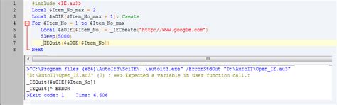 Why Array Variable Do Not Work With Iequit Autoit General Help And