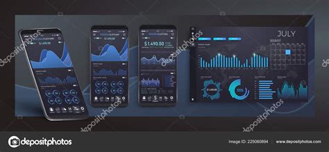 Mobile App Infographic Template With Modern Design Weekly And Annual Statistics Graphs Ui Ux