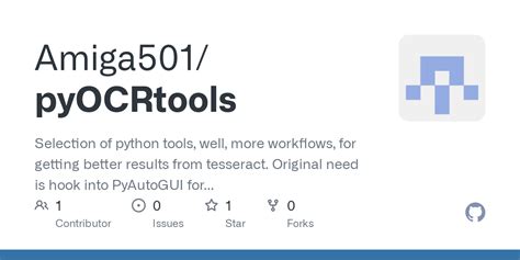 GitHub Amiga PyOCRtools Selection Of Python Tools Well More Workflows For Getting